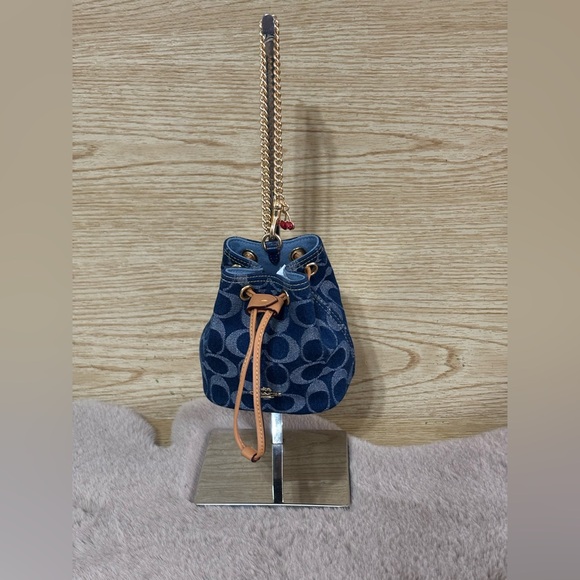 Coach | Bags | Coach Drawstring Wristlet In Signature Denim | Poshmark
